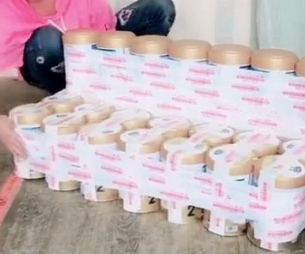 Easy DIY Bench Upcycled From Empty Milk Powder Cans